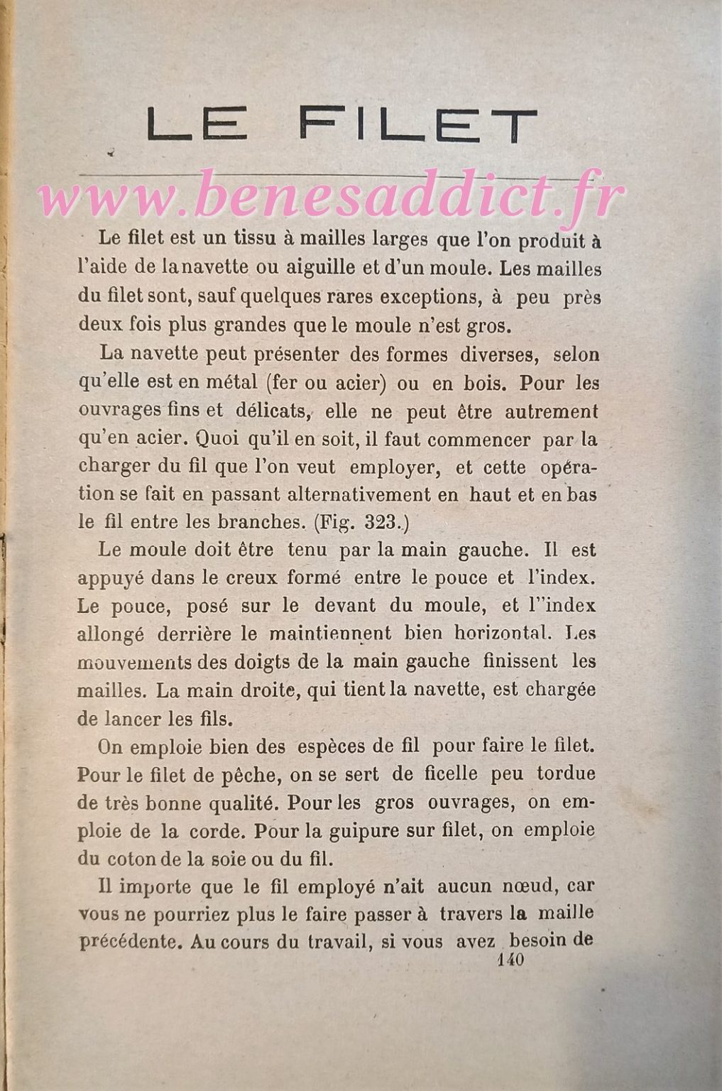 Le Filet avec Navette Méthode COMPLÈTE Réaliser Dentelle, Filet de ...
